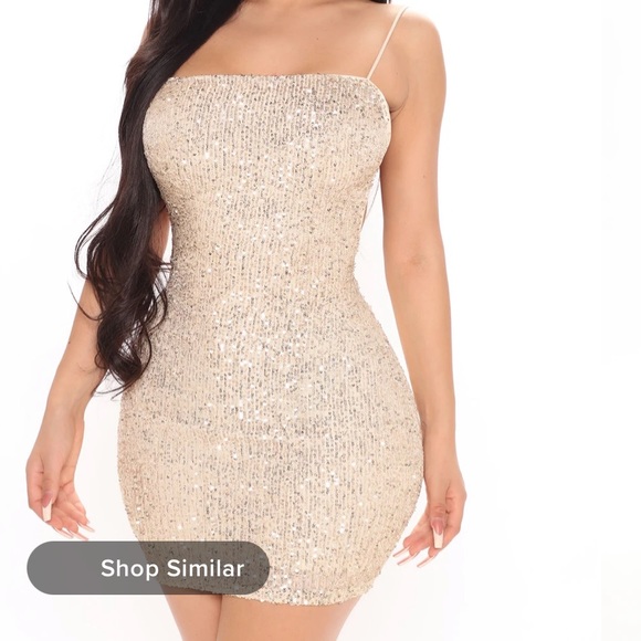 Fashion Nova Dresses Shining Sequin Mini Dress Gold Poshmark